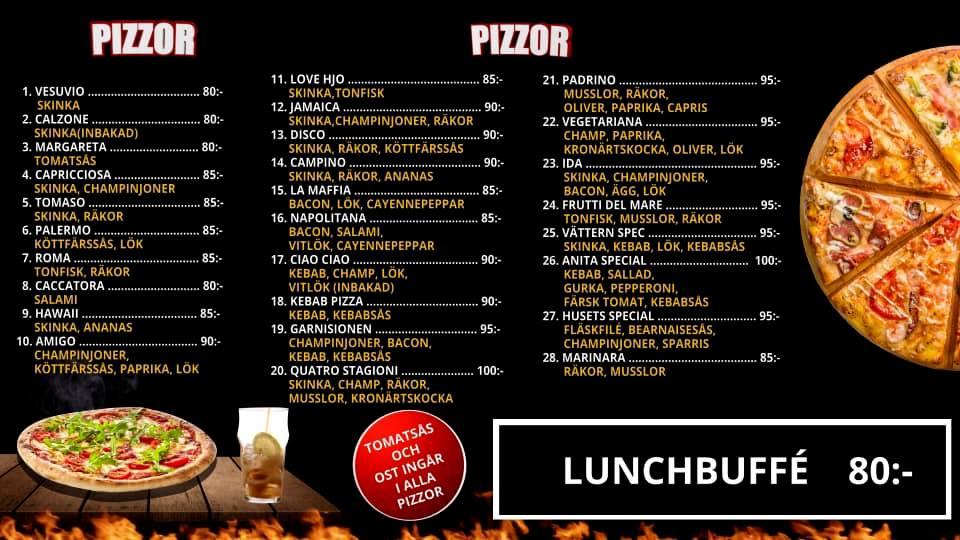 Menu at Pizzeria & Restaurang Alexandra, Hjo