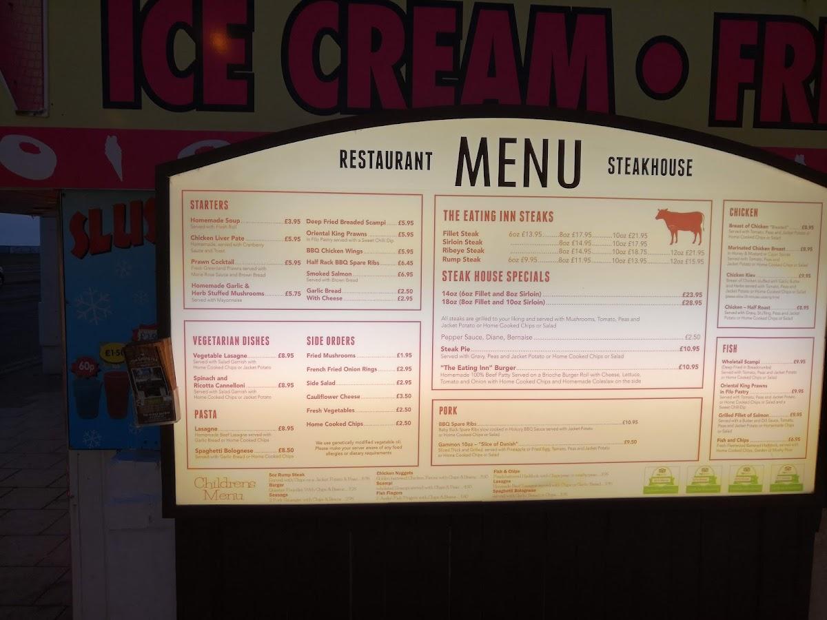 Menu at The Eating Inn pub & bar, Blackpool, The Eating Inn