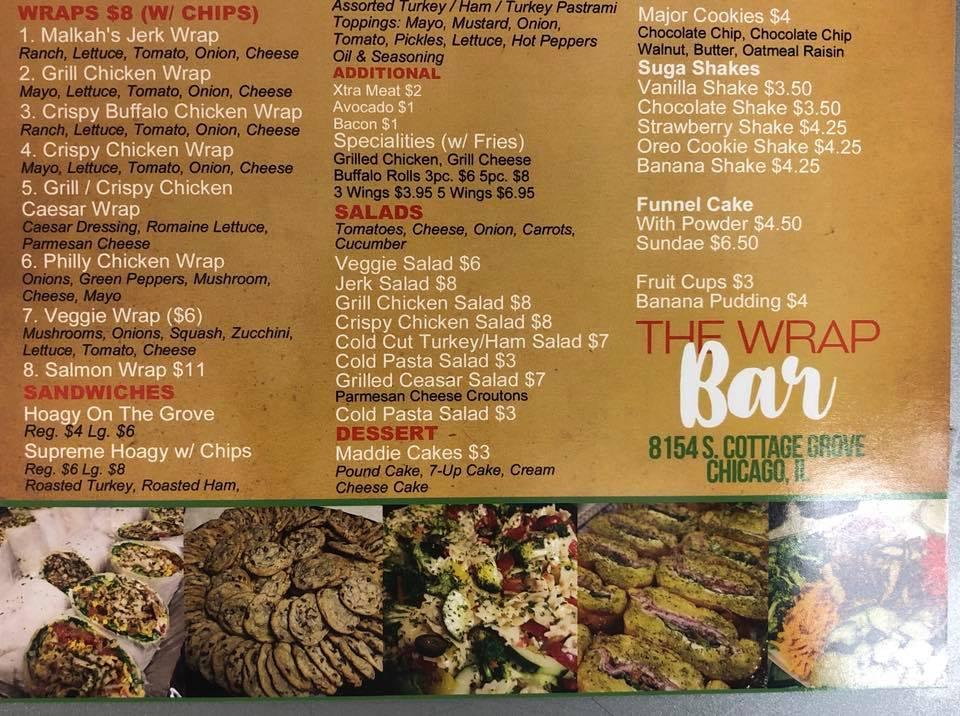 Menu at The Wrap Bar, Chicago