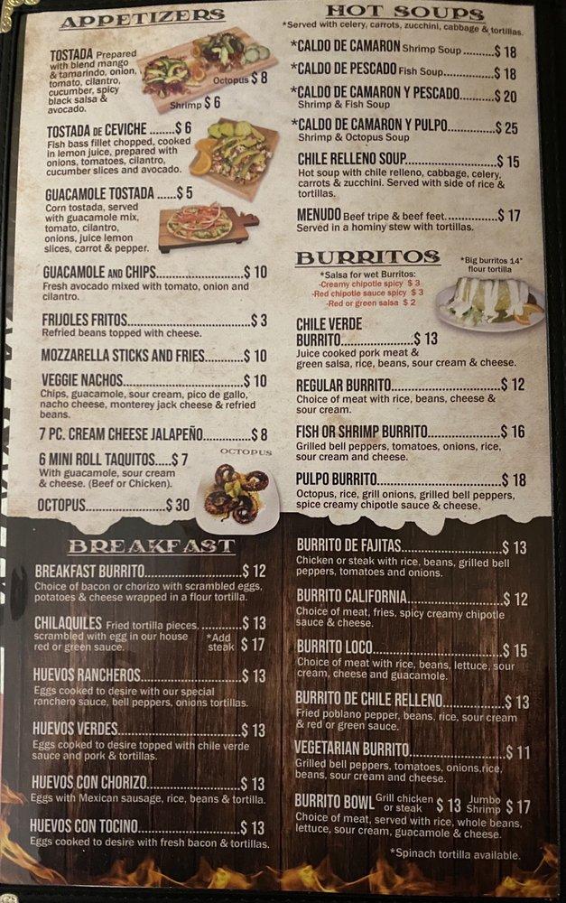Menu at El Picosito restaurant, Gustine, 479 5th St