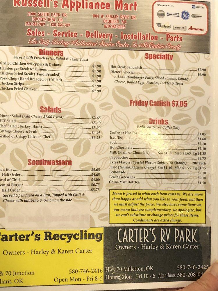 Menu at Gemini Coffee Shop restaurant, Idabel