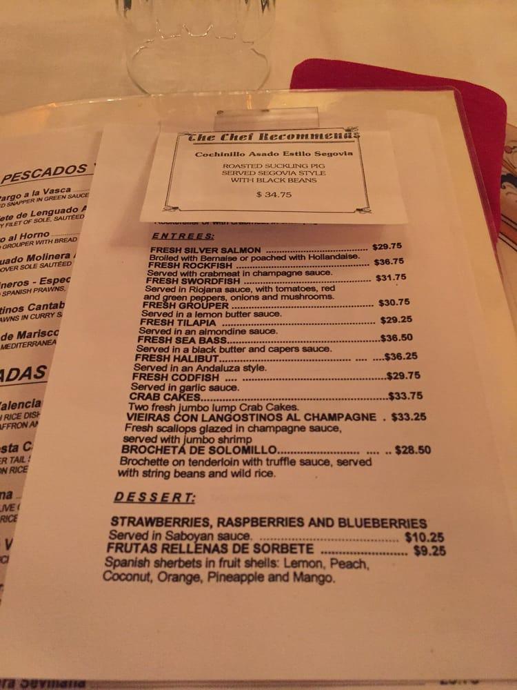 Menu at Restaurante Tio Pepe, Baltimore, 10 E Franklin St