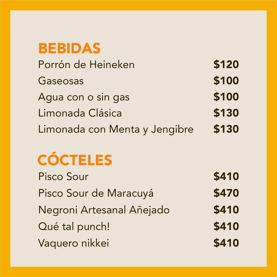 Carta del pub y bar Tanta Argentina by Gastón Acurio, Buenos Aires