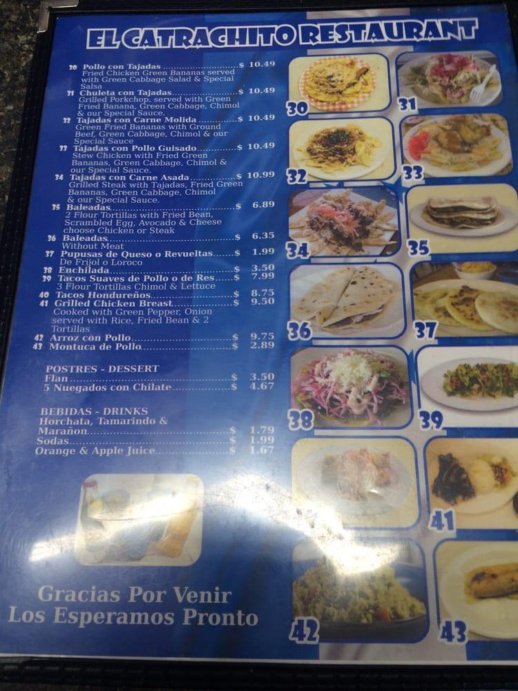 Menu at El Catrachito Restaurant, Silver Spring