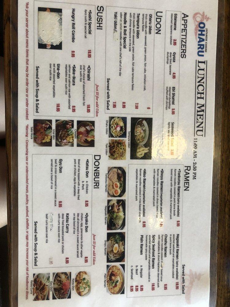 Menu at Hotaru restaurant, Novi