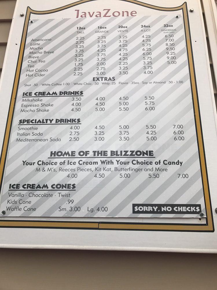 Menu at Javazone, Concrete
