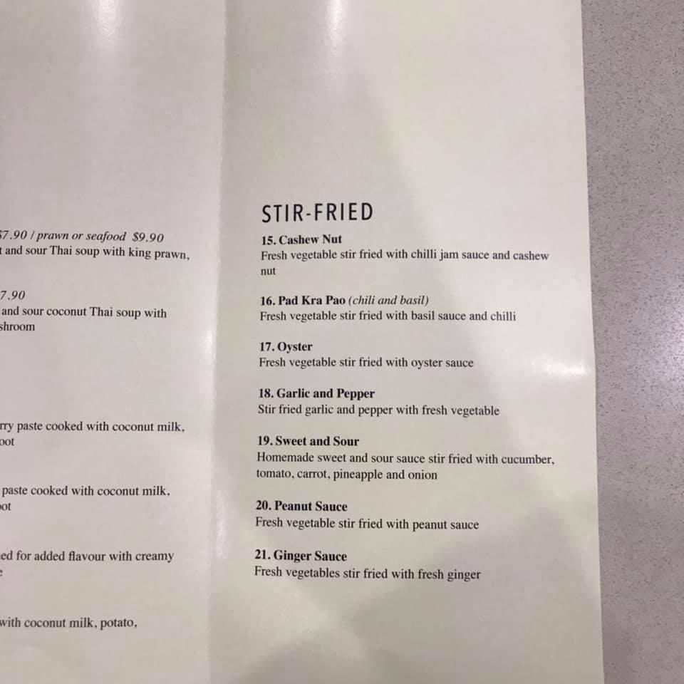 Menu at Maprang Thai Cuisine restaurant, Lawson