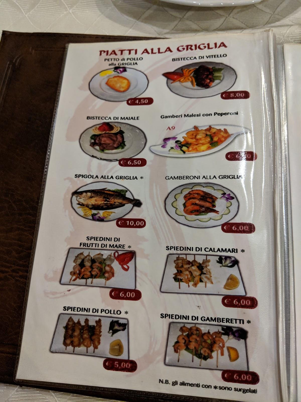 Menu da Ristorante Mei Wei Fang, Roma, Via G. Girolami