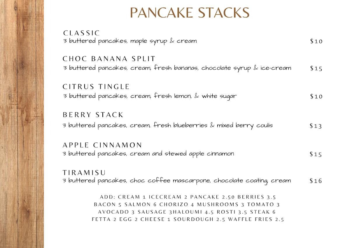 Menu at Serendipity Cafe Lounge, Edmonton