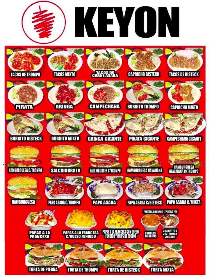 Carta del restaurante Tacos Keyon Sucursal Anzures, Mexico