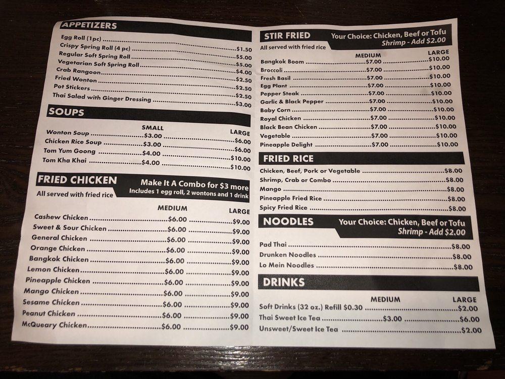 Menu at Thai Express restaurant, Springfield, W Republic Rd
