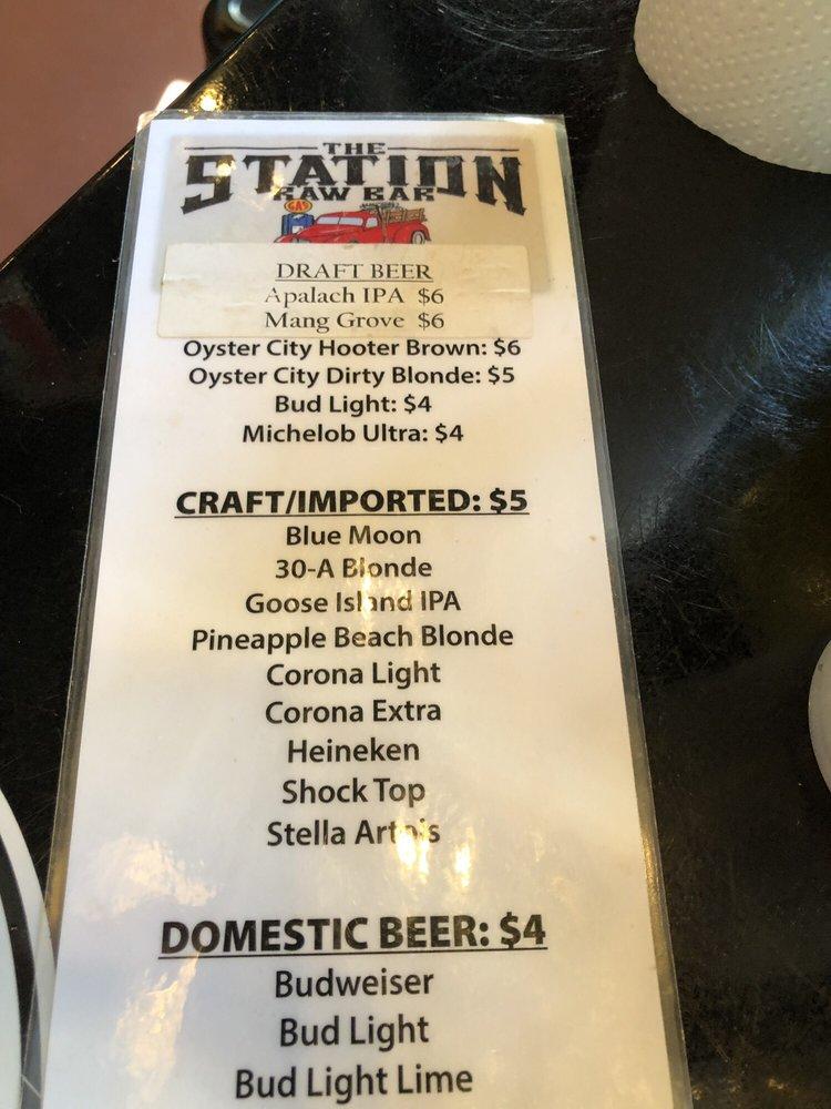Menu at The Station Raw Bar & Liquor Store, Apalachicola