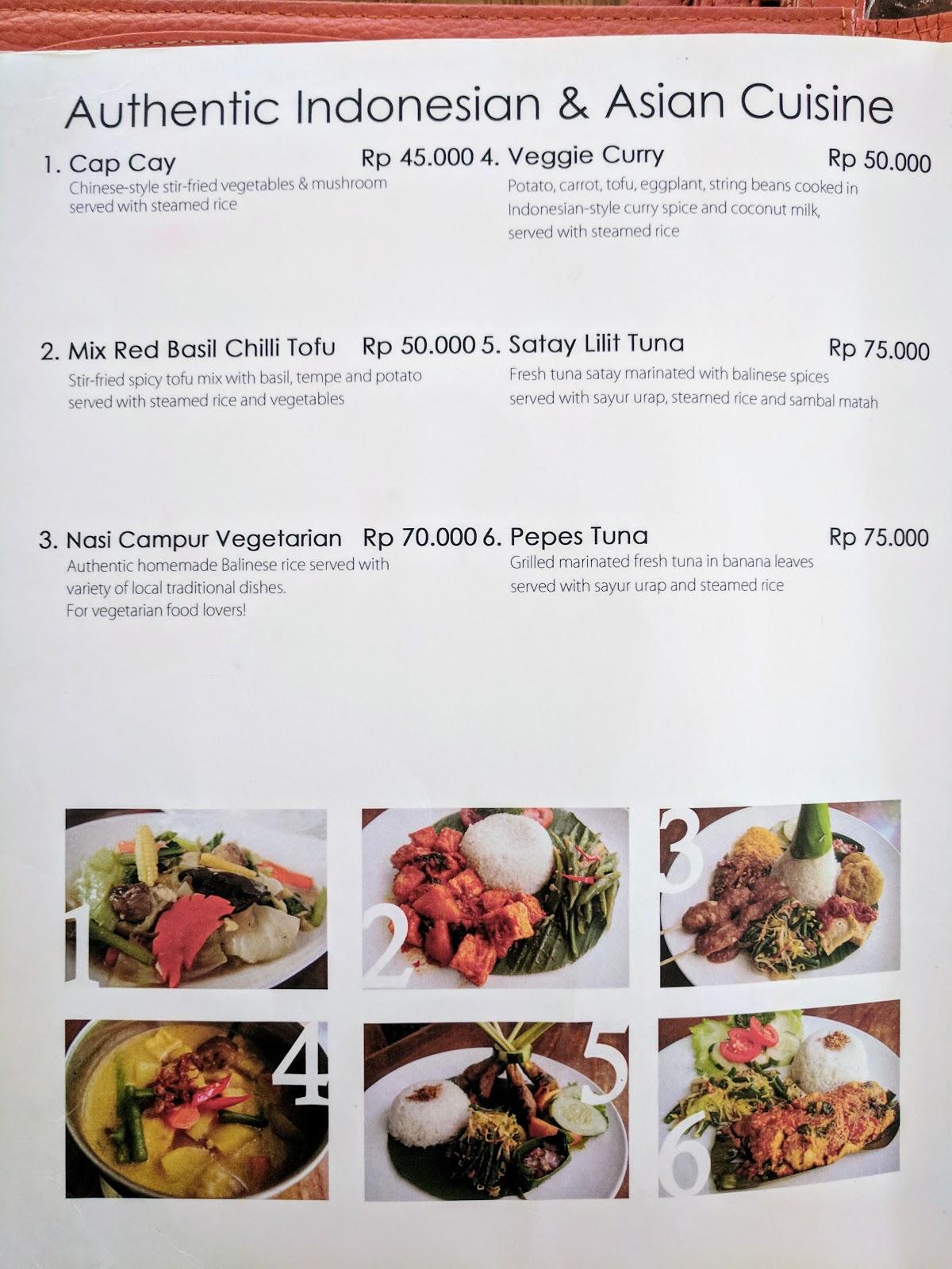 Menu at Yulia's Kitchen restaurant, Kuta Selatan