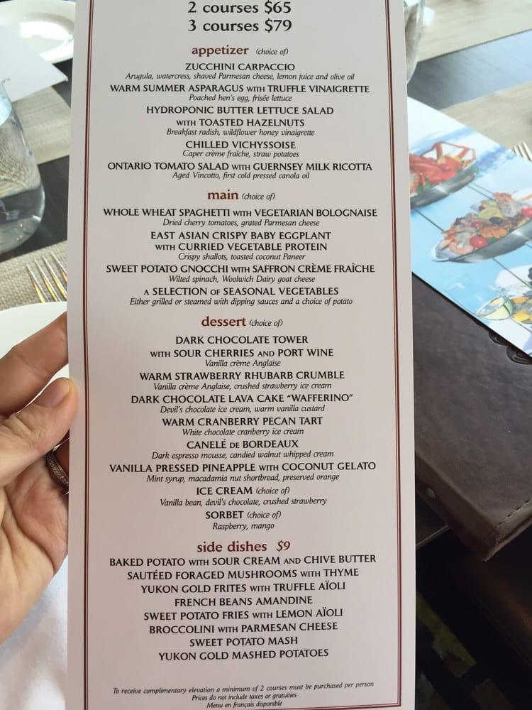 Menu at 360 The Restaurant at the CN Tower, Toronto