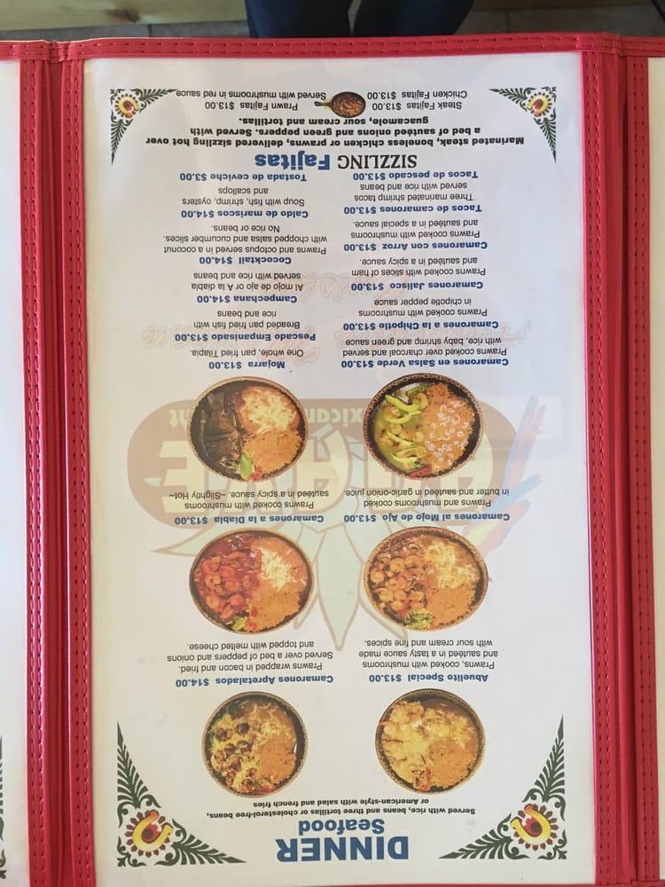 Menu at Agave restaurant, Driggs