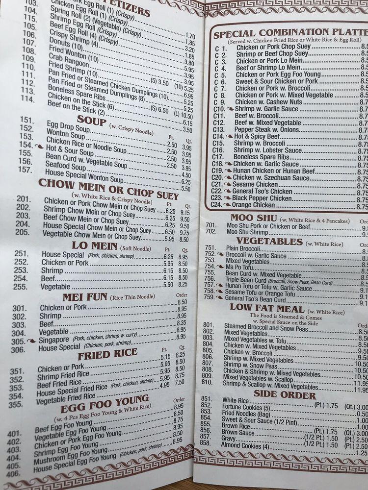 Menu at Asian Chef restaurant, Brookfield