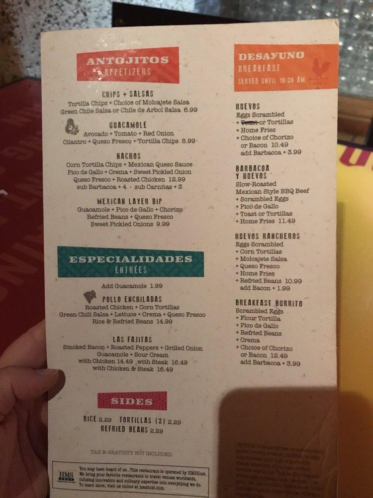 Menu at Cuervo Taqueria, Kansas City