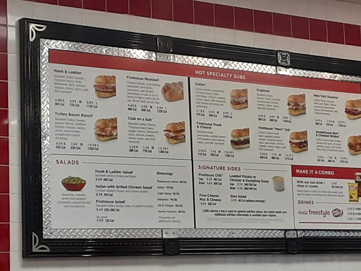 Menu at Firehouse Subs North Heights Plaza fast food, Dayton, Troy Pike