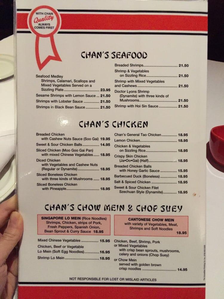 Menu at House of Chan restaurant, Toronto, 514 Eglinton Ave W