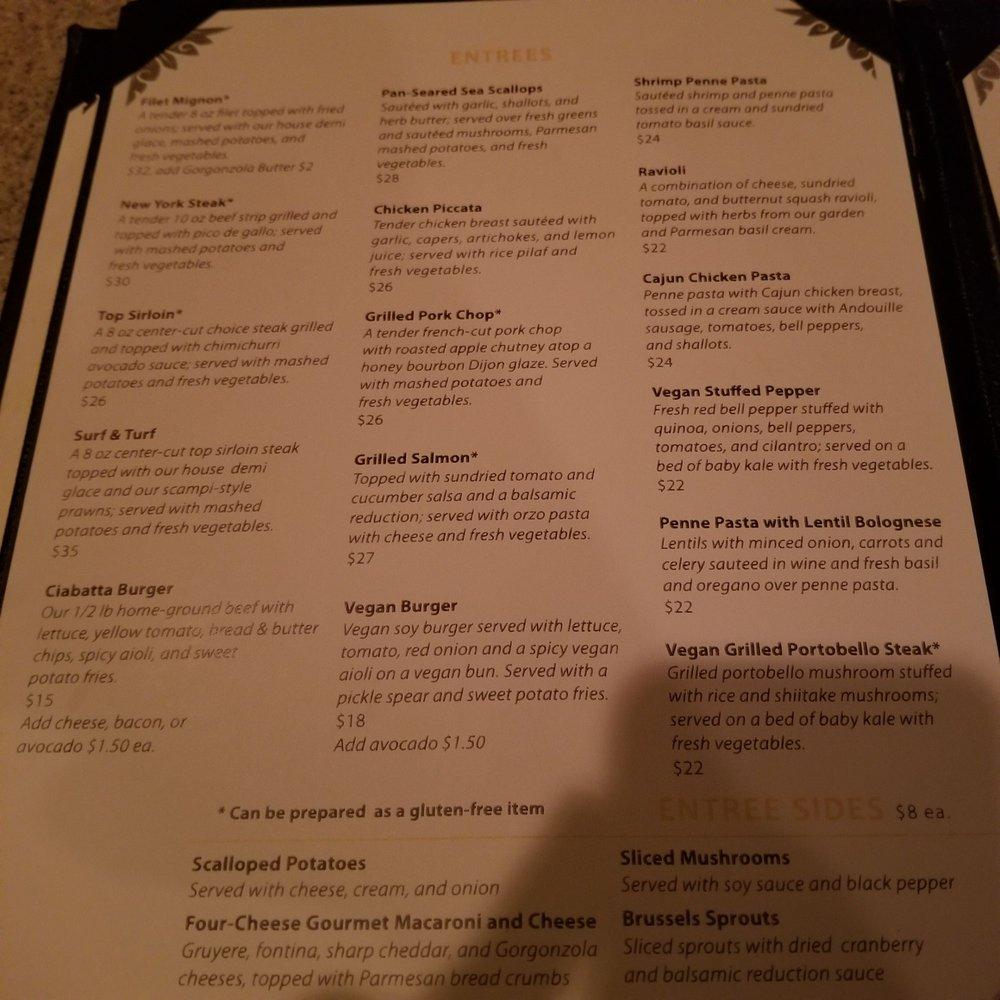 Menu at Cambria Pines Lodge Restaurant, Cambria