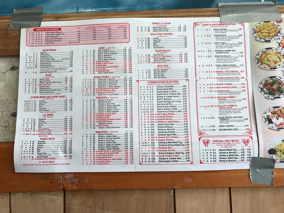Menu at China Eight restaurant, Pembroke