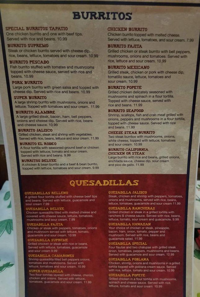 Menu at El Rodeo Grande restaurant, Prestonsburg