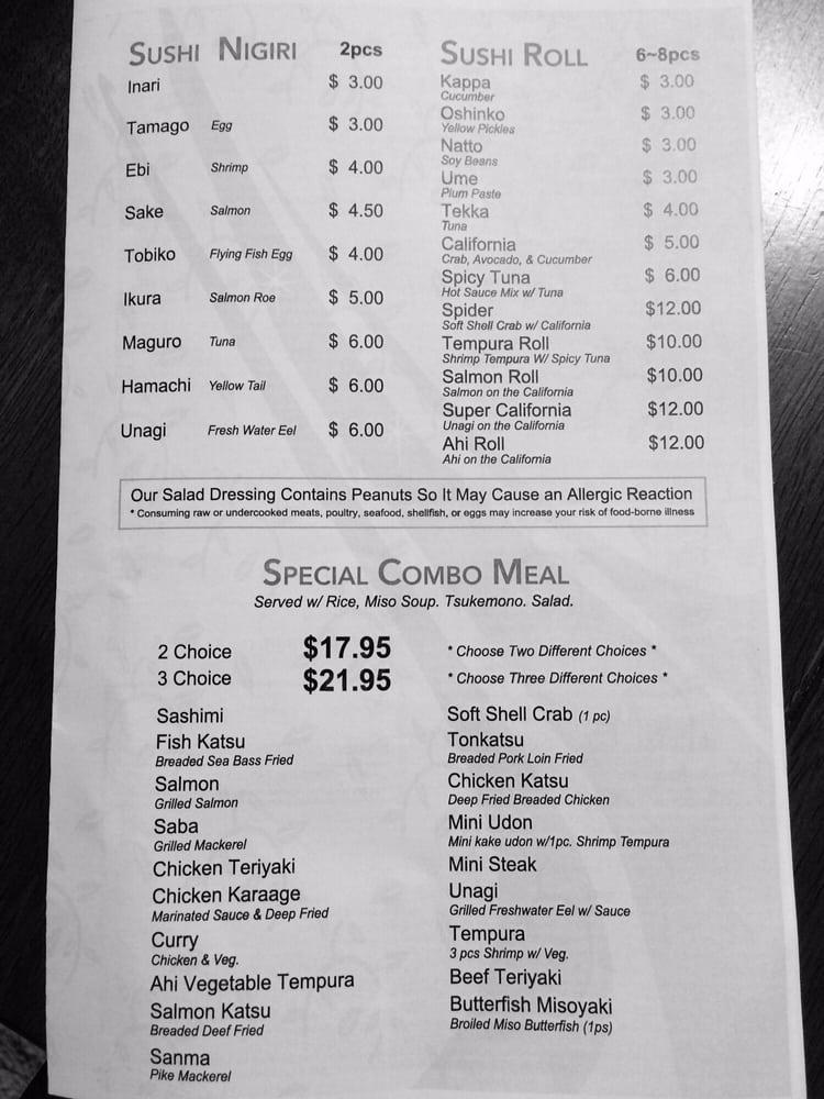 Menu at Restaurant Domo, Kaneohe