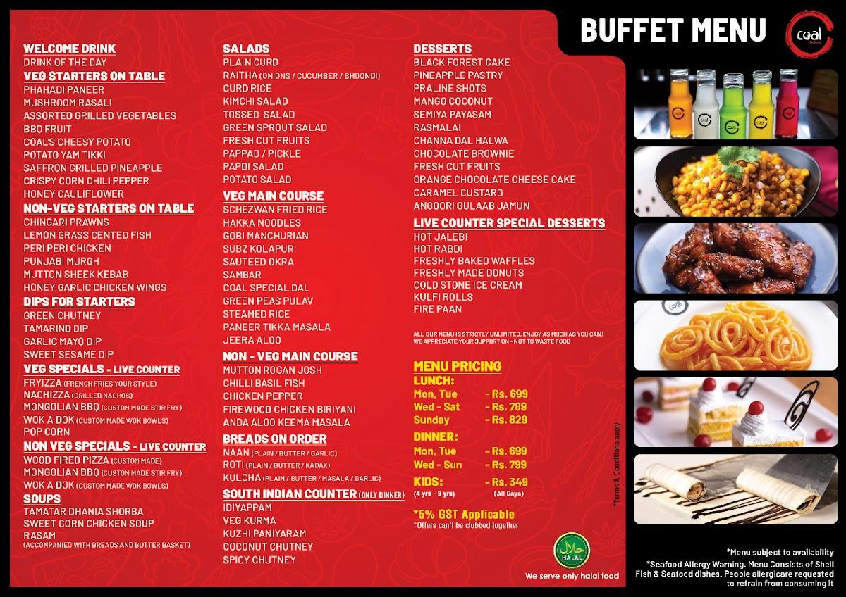 Menu at COAL BARBECUES, Chennai, 1A-1B
