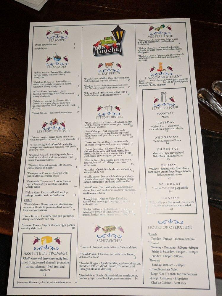 Carta de Café Touché, Chicago