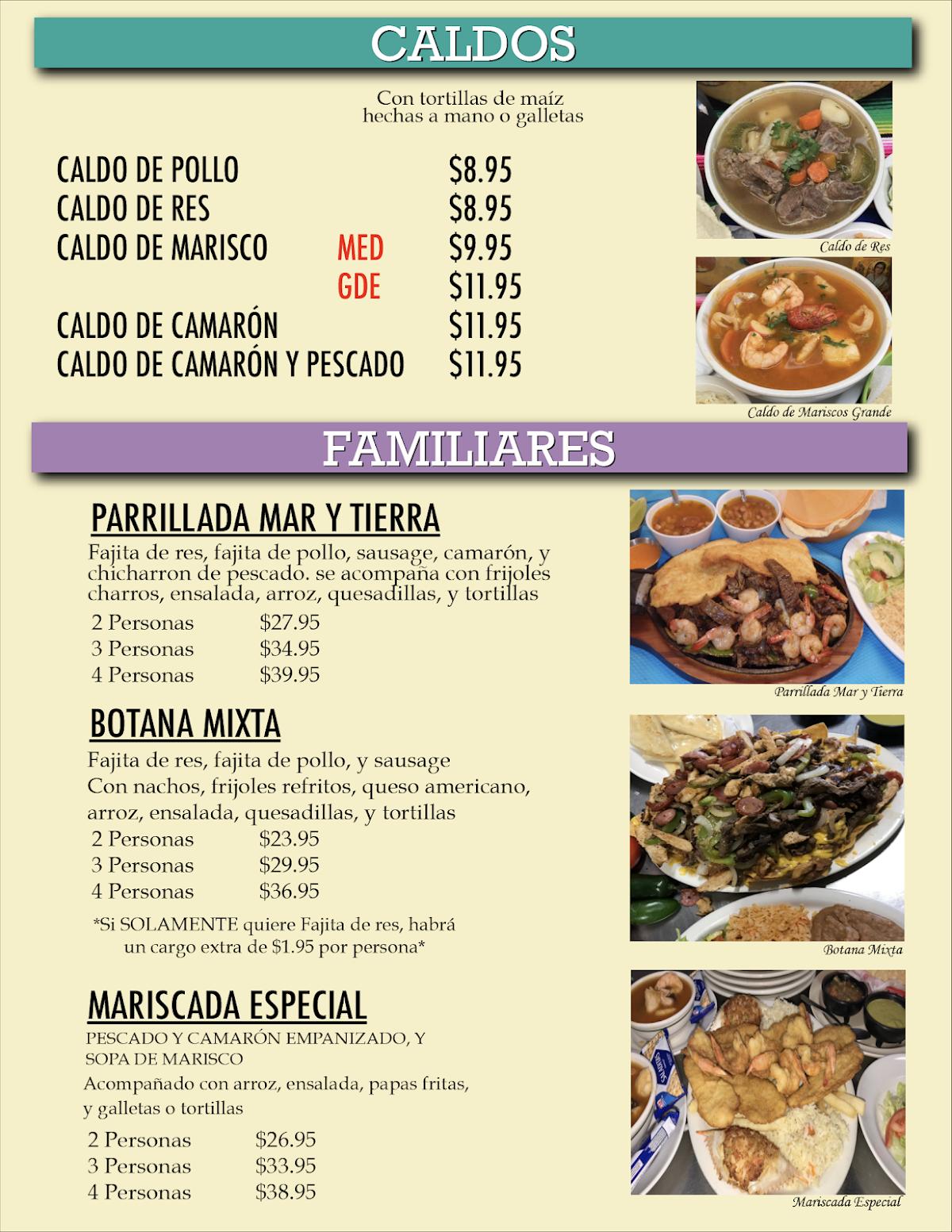 Menu at El Portón Mexican Restaurant McAllen, McAllen