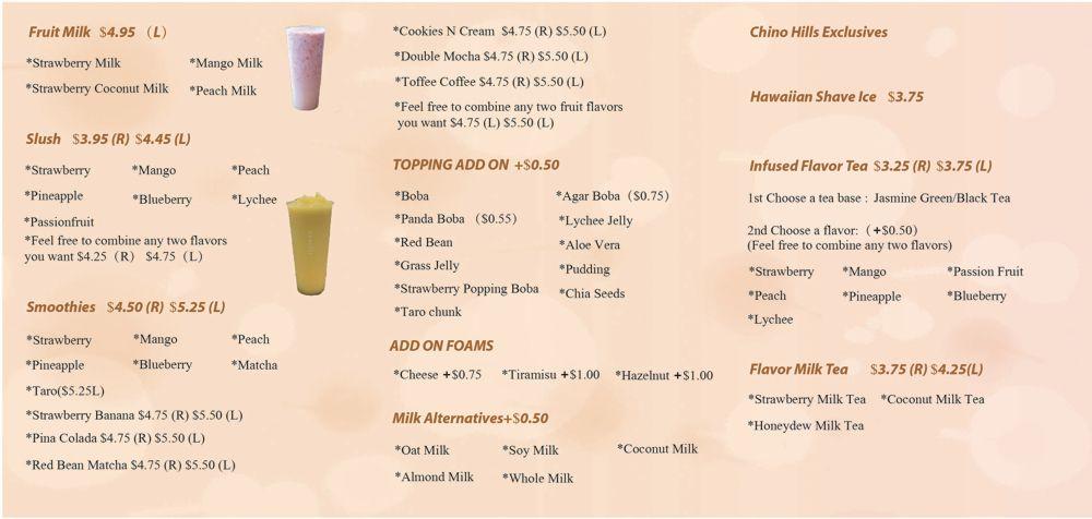 Menu at Proleće Tea pub & bar, Chino Hills, City Center Dr