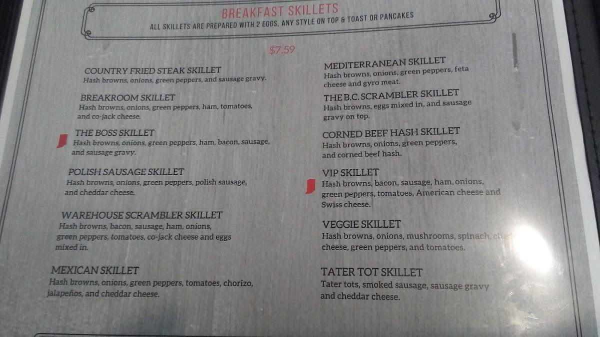 Menu at The Breakfast Co. restaurant, Crawfordsville