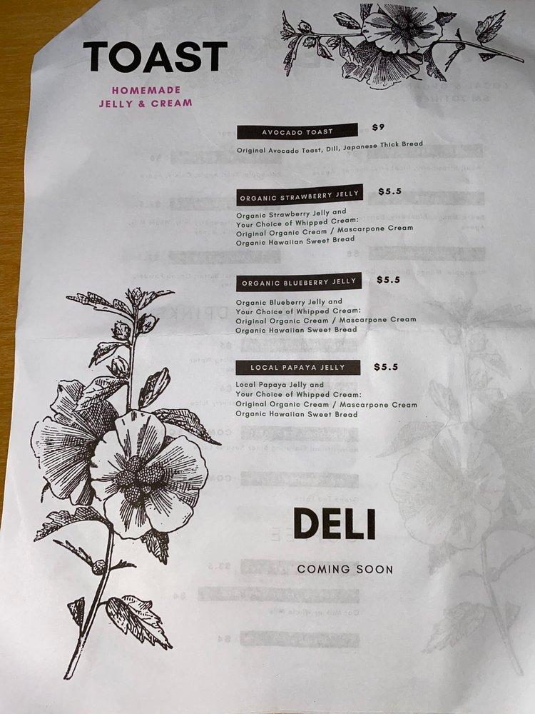 Menu at Coco Bloom Kitchen restaurant, Honolulu