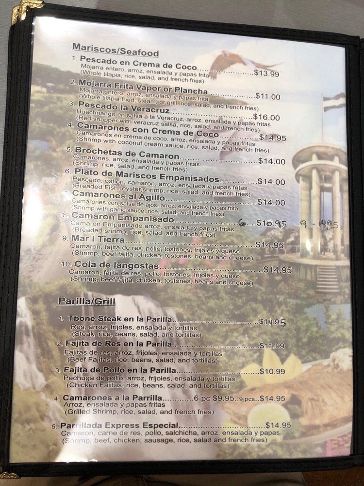 Carta del restaurante Baleadas Express, Houston, Gulf Fwy Suite A11