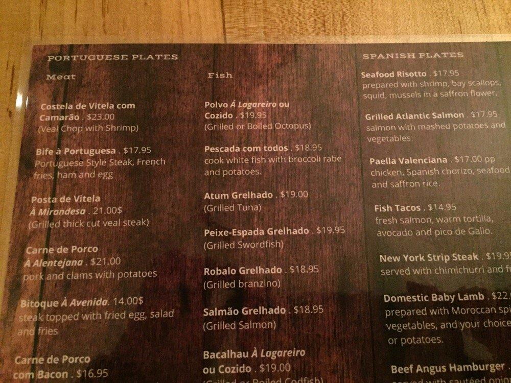 Menu at Brasa Pub & Restaurant, Bridgeport
