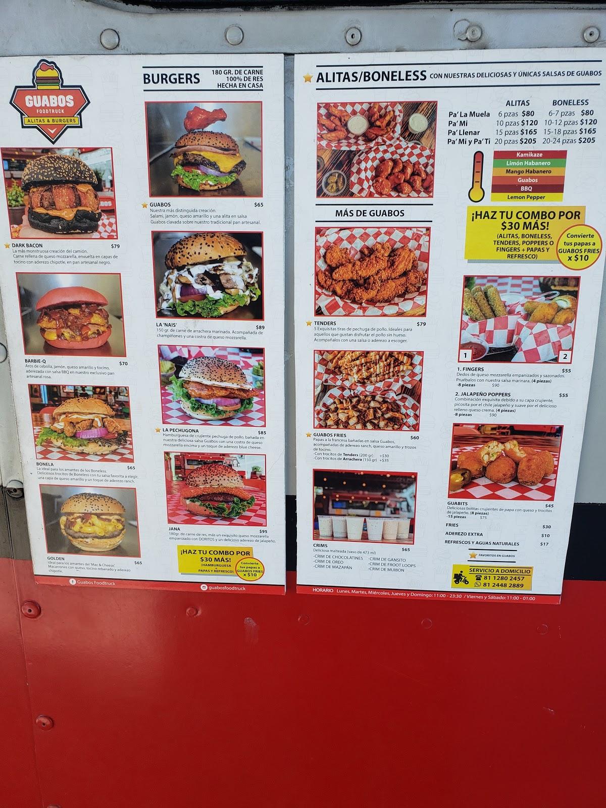 Carta del restaurante Guabos Foodtruck, Apodaca, Estardo Guajardo 408