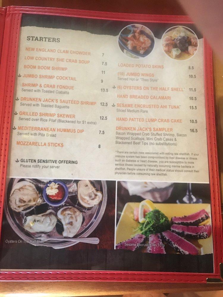 Menu at Drunken Jack's Restaurant & Lounge, Murrells Inlet