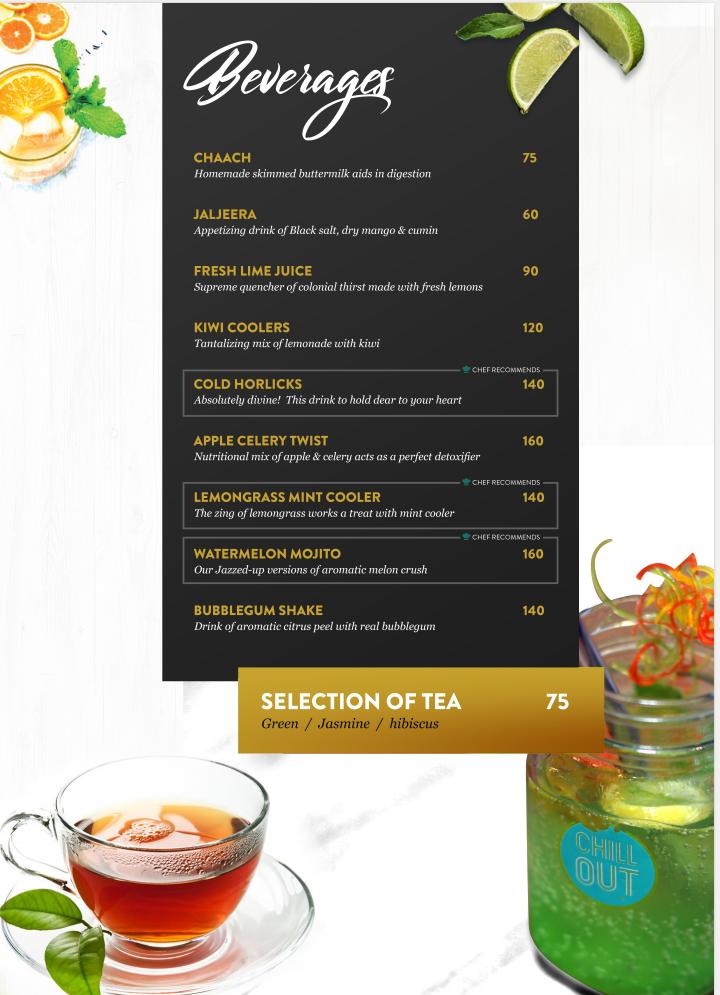 Menu at Food Nirvana, Chennai, 23/11