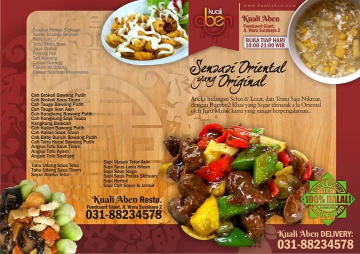 Menu at Kuali Aben Restaurant, Kedungrejo