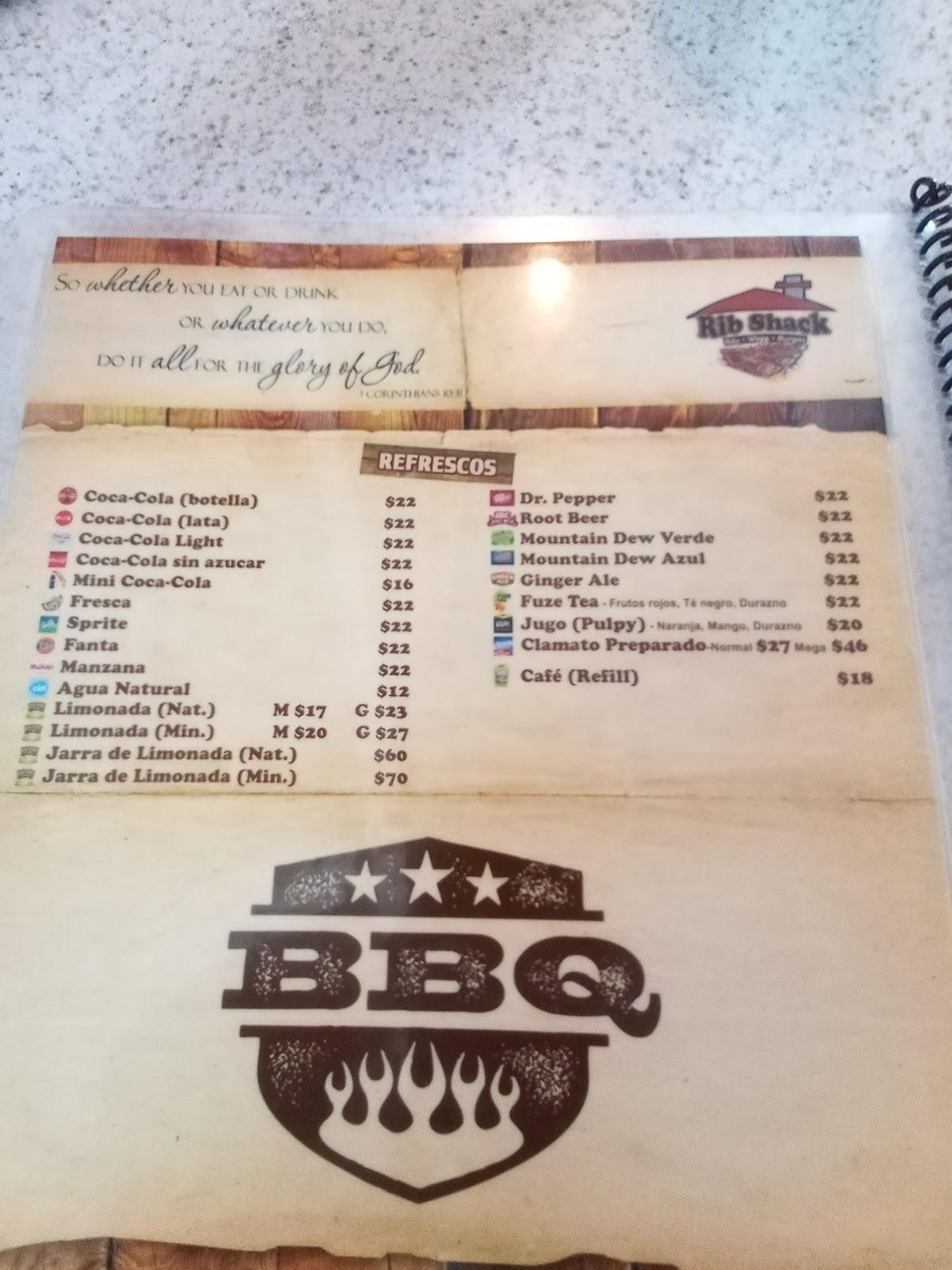 Carta del restaurante Rib Shack- American Grill, Mexico