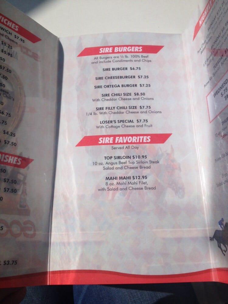 Menu at Sire Restaurant, Riverside