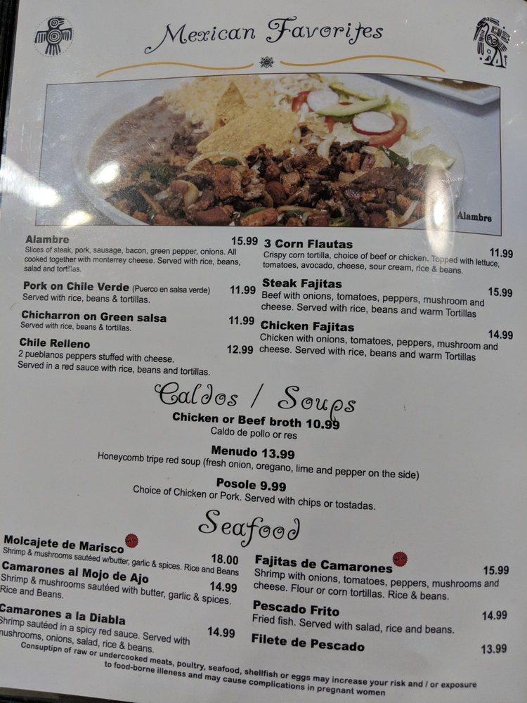 Menu at Taqueria Juquilita restaurant, Chehalis