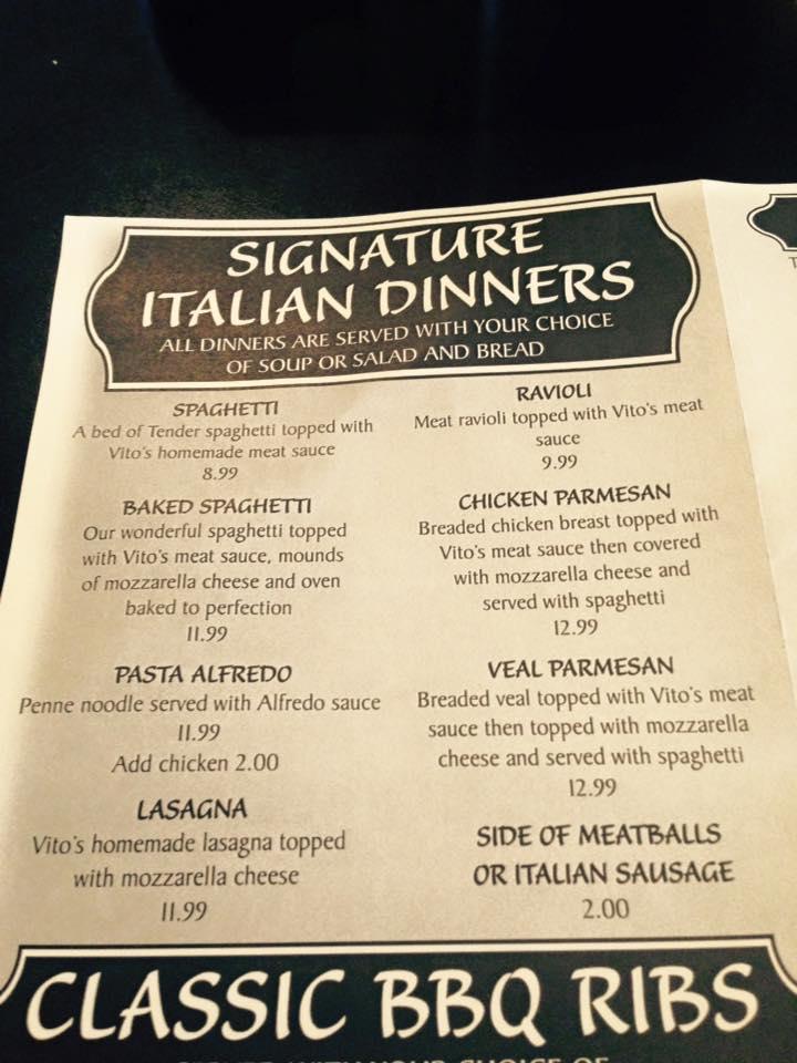 Menu at Vito's Pizza pizzeria, Bullhead City, AZ-95