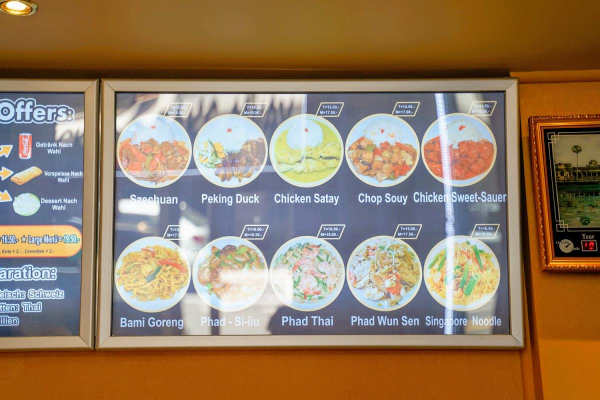 Menu da Angkor Take Away, Lucerna