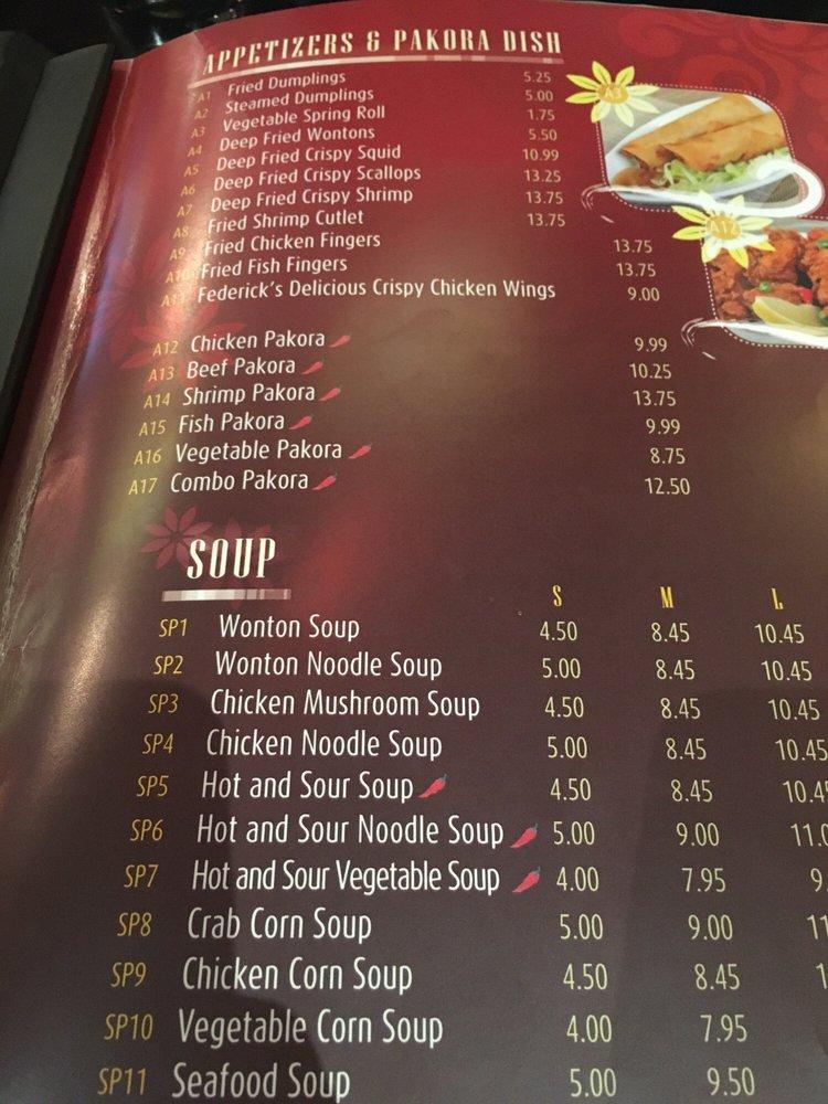 Menu at Federick Restaurant, Markham, 160 New Delhi Dr