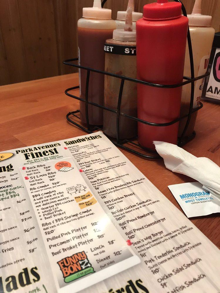 Menu at Park Avenue BBQ Grille, Wellington