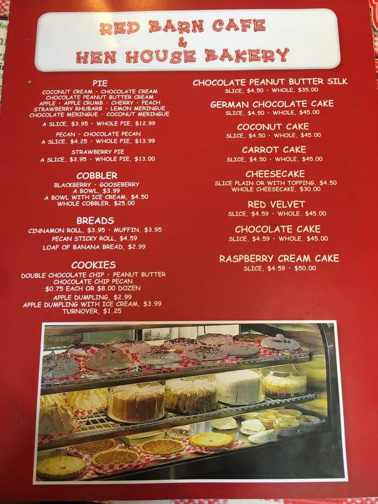 Menu at Red Barn Cafe, Mount Vernon, 107 W Mt Vernon Blvd