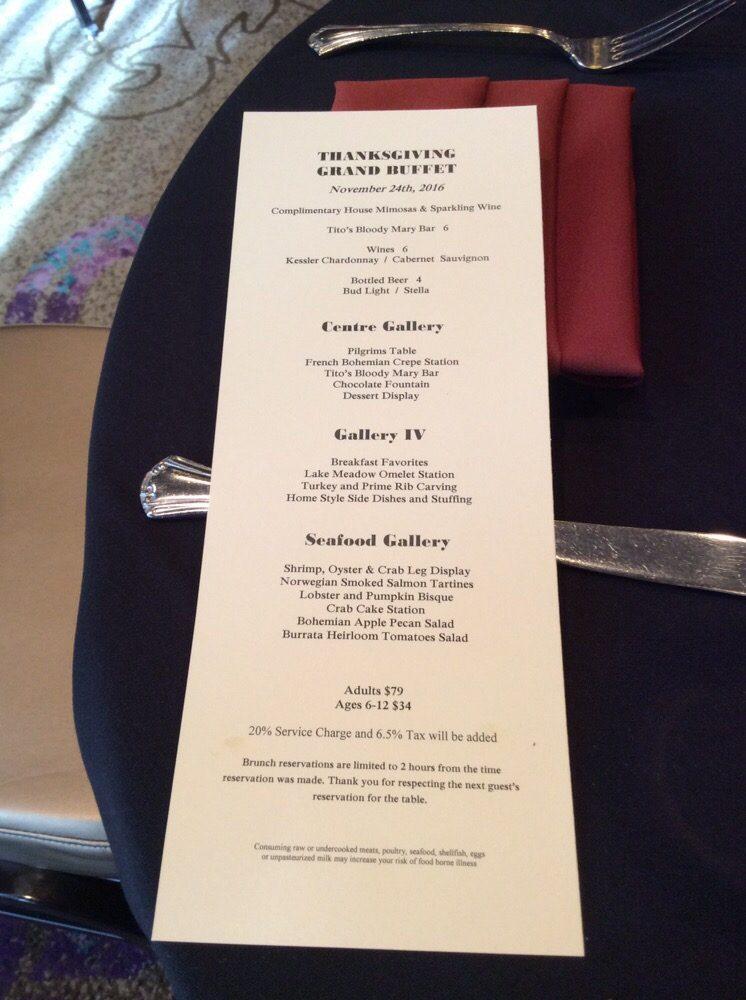 Menu at The Boheme pub & bar, Orlando, Grand Bohemian Hotel Orlando