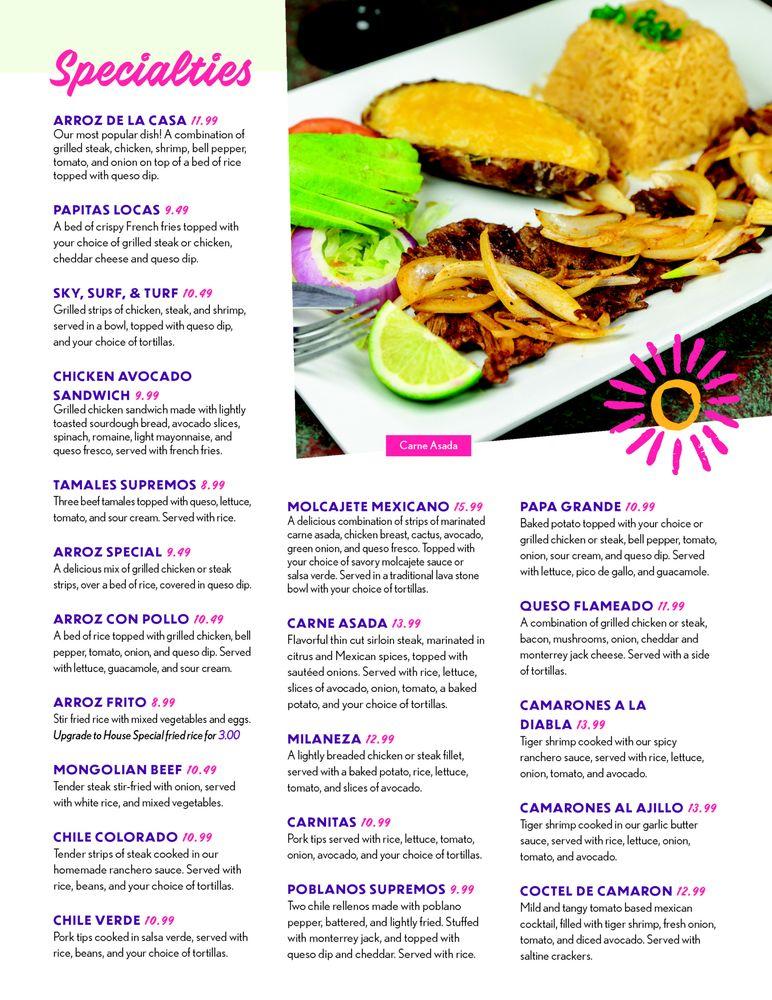 Menu at Casa Grande restaurant, Poplar Bluff, N Westwood Blvd