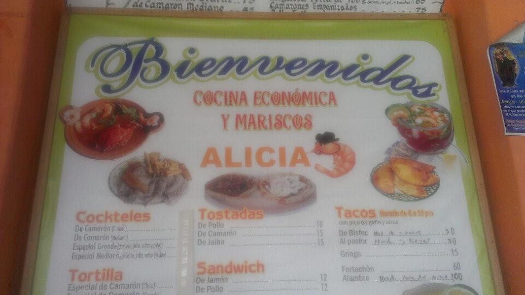 Menu at Restaurante Alicia, Cárdenas